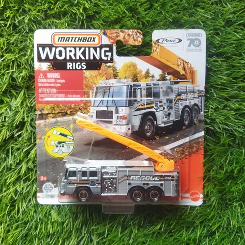 Jual matchbox working rigs pierce quantum aerial ladder fire truck ...