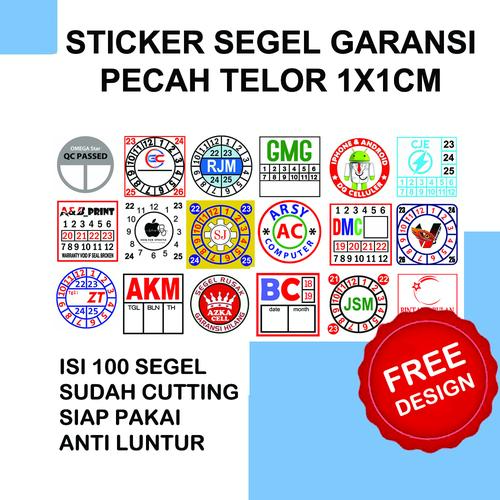 Jual sticker segel garansi pecah telor, custom, siap pakai, print ...