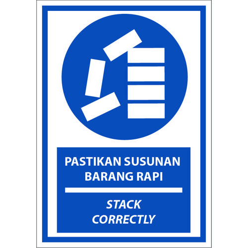 Jual Sign Akrilik K3 Pastikan Susunan Barang Rapi (2 Bahasa) ukuran A4 ...