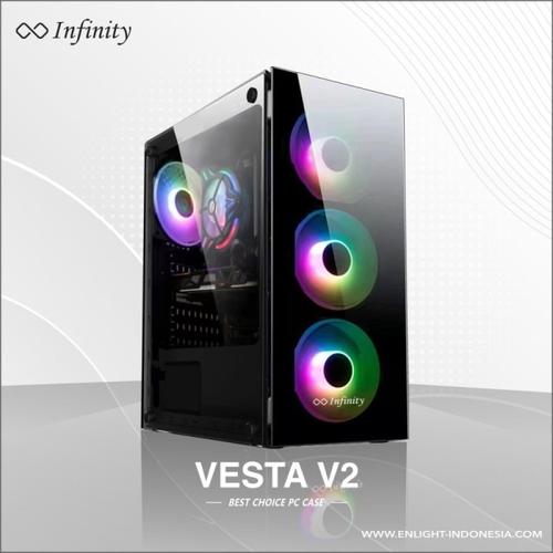 Jual Case PC Gaming Infinity Vesta V2 Tempered Glass ATX Include 4 Fan ...