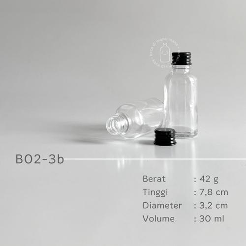 Jual Botol kaca 30ml - botol kaca bening boston - aluminium cap ...