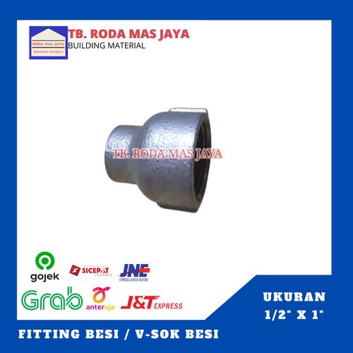 Jual V-Sok Besi/Fitting Besi Galvanish /Reducer Sock Besi 1/2" X 1 ...