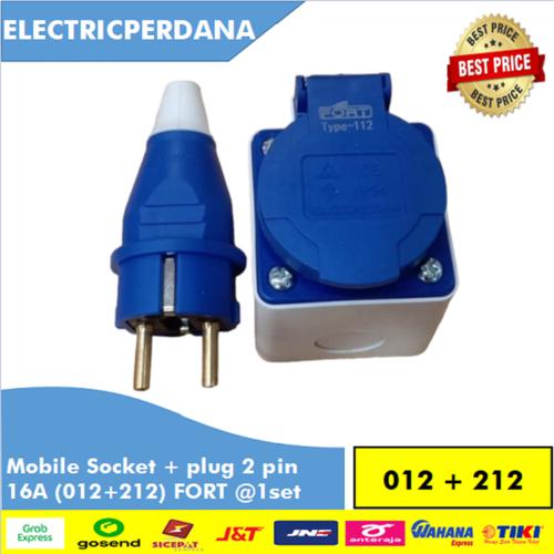 Jual Mobile Socket + plug 2 pin 16A (012+212) FORT @1set MURAH - ORIGINAL - Jakarta Barat ...