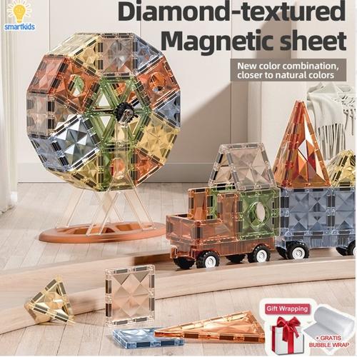 Jual Mainan Magnetic Tiles Blocks 4D Diamond Puzzle STEM Building Brick ...