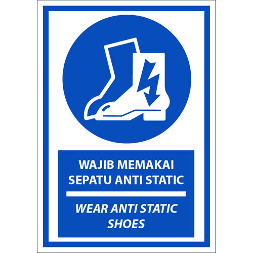 Jual Sign Akrilik K3 Wajib Memakai Sepatu Anti Static (2 Bahasa) A4 ...