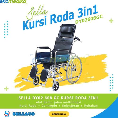 Jual New Kursi Roda 3in1 SELLA DY02 608 GC WheelChair Kursi Roda 3 in 1 ...