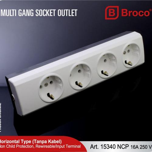 Jual STOP KONTAK BROCO 4 LOBANG COLOKAN PORTABLE SOCKET OUTLET ...