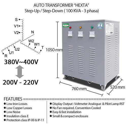 Jual Trafo Listrik Auto Transformer Hexta multi tap 100 kVA - Unit ...