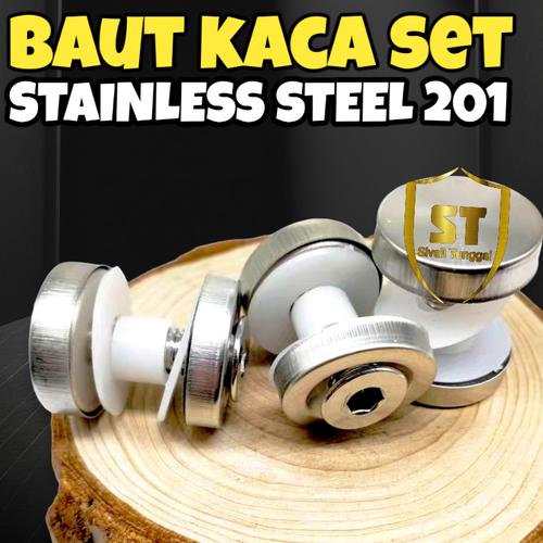 Jual BAUT KACA SET STAINLESS 201 - BAUT PENJEPIT KACA TIANG RAILING ...