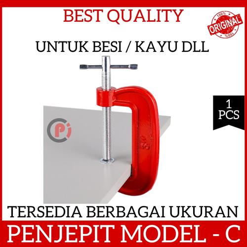 Jual Klem Penjepit Kayu Besi Model C Clamp Catok Besi Woodworking ...