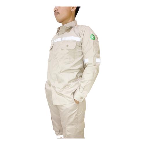 Jual Baju Safety Cream K3 Lapangan Seragam Wearpack Proyek Lengan ...