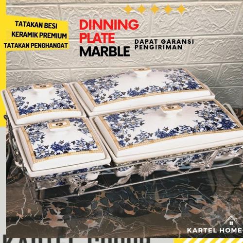 Jual HOME Wadah Saji Makanan Prasmanan Keramik Kotak Motif King Isi Set ...