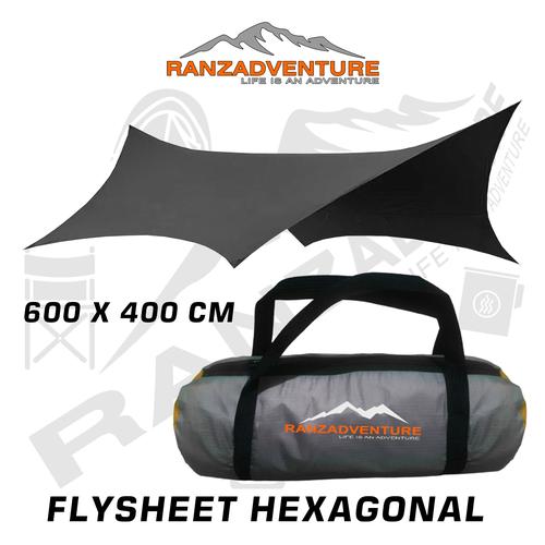 Jual flysheet hexagonal kombinasi 4x6 flysheet jenis hexagonal 400 x ...