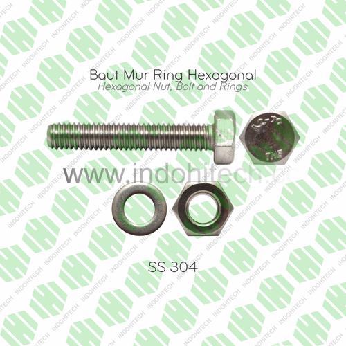 Jual Baut Mur Ring Plat Hexagonal M8 x 30 mm (FT) SS304 - Kab. Bekasi ...