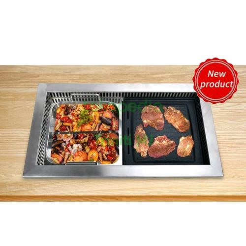 Jual Combi BBQ Grill Arang + Hotpot Shabu-Shabu Listrik Persegi Tanam ...