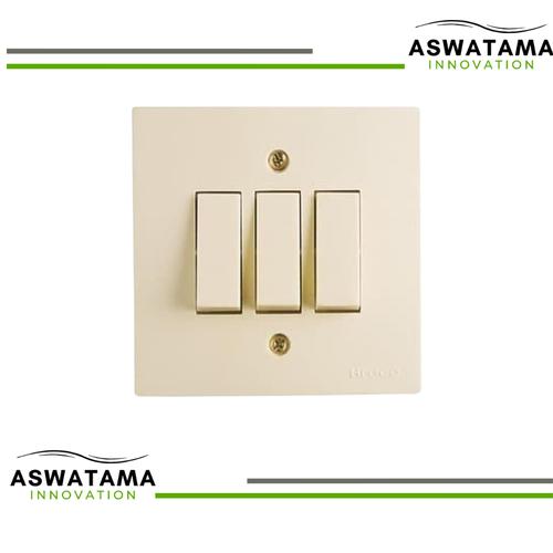 Jual Broco Saklar Triple 3g New Gee 6613 Cream Switch 3 Gang Standard ...
