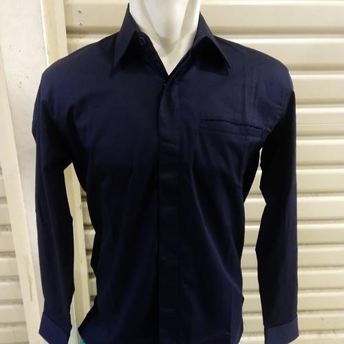 Jual Kemeja Polos Seragam Polos Navy Lengan Panjang Pria - Jakarta ...
