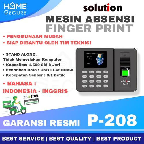 Jual Mesin Absensi Finger Print Solution P208 / Absen Sidik Jari P 208 ...
