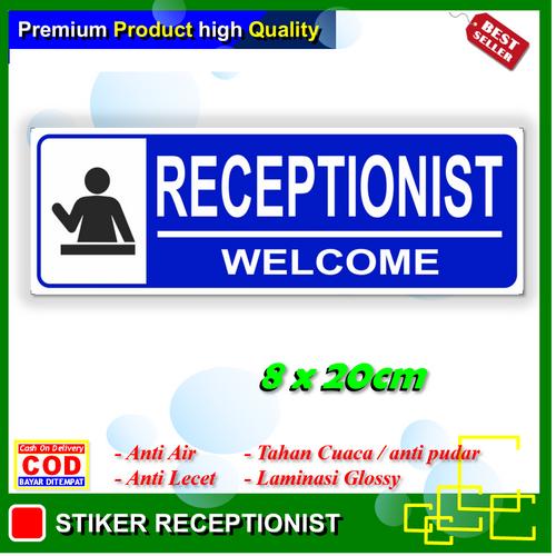 Promo Stiker respsionis terima tamu sticker receptionist kantor toko ...