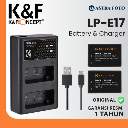 Promo KNF K&F Concept Battery Canon LP-E17 2PCS + Dual Slot Charger LPE17 - Charger Only ...