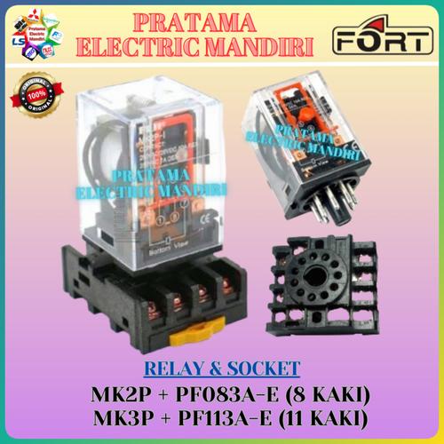 Jual FORT RELAY MK2P 12VDC 12V / 24VDC 24V / 220VAC 220V / SOCKET PF083A-E - MK2P 12VDC ...