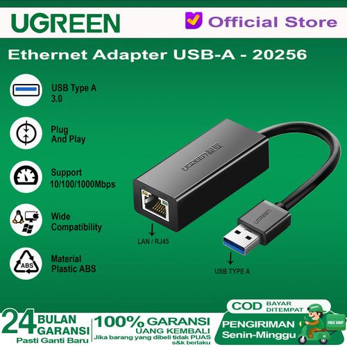 Jual UGREEN USB 3.0 TO LAN ETHERNET INTERNET ADAPTER GIGABIT CONVERTER ...