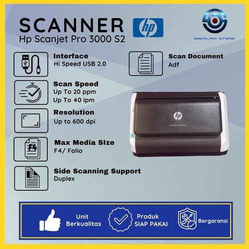 Jual Scanner Hp Scanjet Pro 3000 S2 Bisa Folio Speed Hingga 20 PPM ...