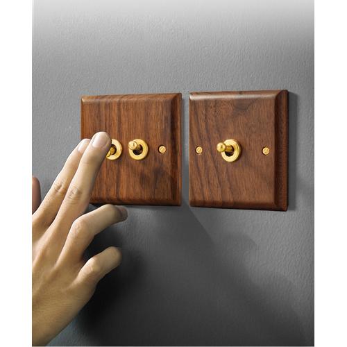 Jual wall wood switch panel saklar dinding single kayu klasik cafe ...