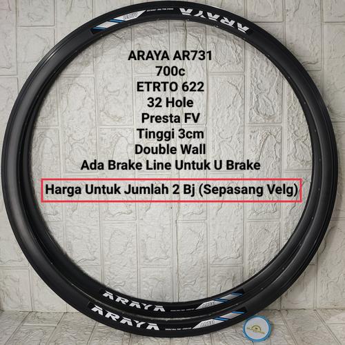 Jual Velg Rims 700c 32H ARAYA AR731 Double Wall Rim 700 Tinggi 3cm ...