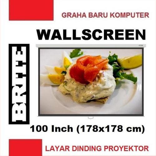 Jual Brite Layar Dinding Proyektor 100 Inch Manual Wall Screen ...