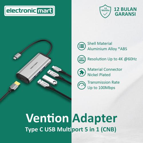 Promo Vention USB Hub Type C CNB Converter Thunderbolt 3.0 HDMI USB 3.0 ...