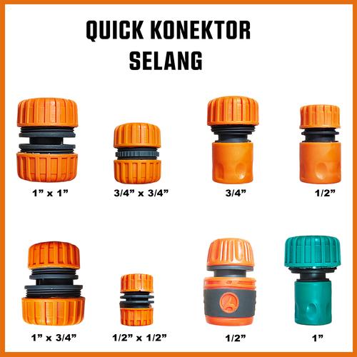 Jual Quick Connector Konektor Selang Sambungan Selang Air 1/2'' 3/4'' 1 ...
