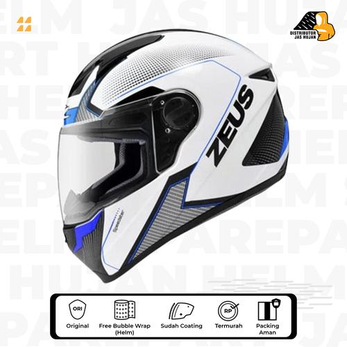 Jual Helm Zeus ZS-811 White/AL6 Blue Fullface Original - M - Kota Bandung - DISTRIBUTOR-JAS ...