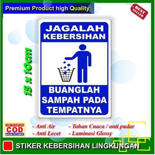 Jual Stiker jagalah kebersihan kotak sticker anti sampah lingkungan ...