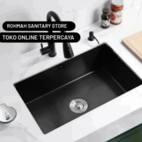 Jual kithen sink 6045 omon hitam Undermount/Bak cuci piring body only ...