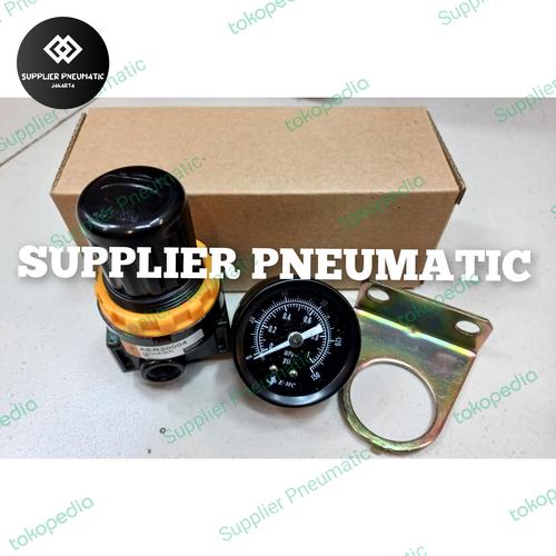 Jual EMC Air Regulator AER2000 With Bracket & Gauge Drat 1/4" - Jakarta ...