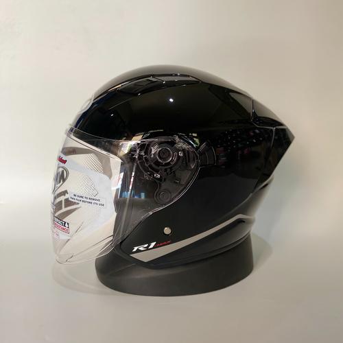 Jual NHK R1 Max Black Glossy Hitam Kilap Helm Half Face - M - Kab ...