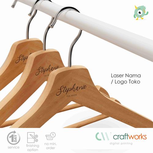Jual CUSTOM HANGER GANTUNGAN BAJU KAYU | LASER CUT - Kab. Tangerang - Craftworks Store | Tokopedia