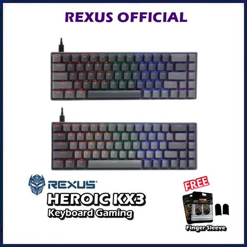 Jual Rexus Heroic KX3 Mechanical Gaming Keyboard RX-KX3 KX-3 - Grey ...