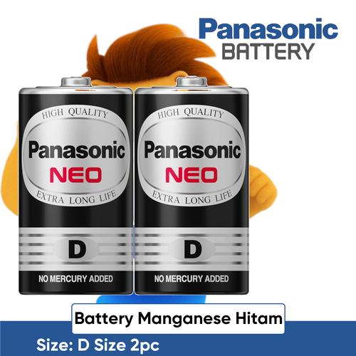 Promo Panasonic Baterai D Size Manganese Neo Hitam 2Pcs Battery Neo D ...