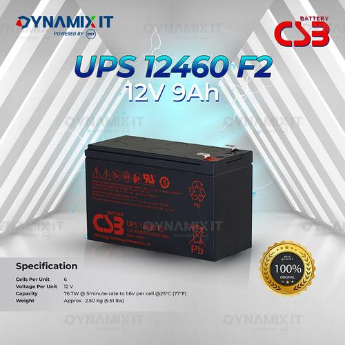 Jual Battery / Baterai UPS CSB 12460F2 12V 9Ah - UPS APC Standard ...
