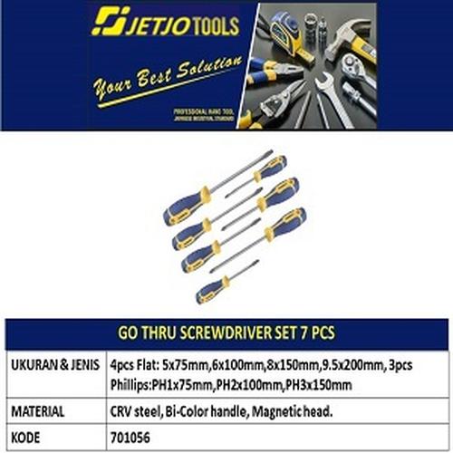 Jual Obeng JETJO TOOLS 701056 / Go Thru Screwdriver Set 7 Pcs ...