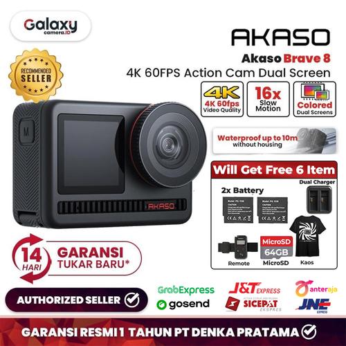 Promo Akaso Brave 8 4K 60FPS Waterproof Action Camera Dual Screen ...