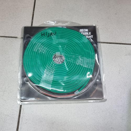 Jual neonflex hijau 12volt 5meter / strip light neon flexible green 5m ...