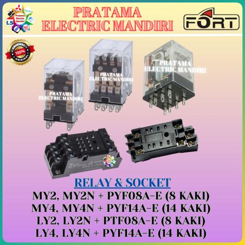 Jual FORT RELAY + SOCKET MY2 12VDC / 24VDC / 220VAC [ MY2 + PYF08A-E ...
