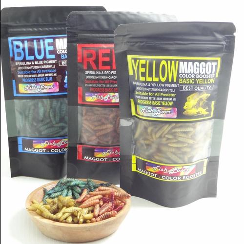Jual Makanan Ikan FISH LOVER MAGGOT SACHET RED YELLOW BLUE BOSSTER 30 ...