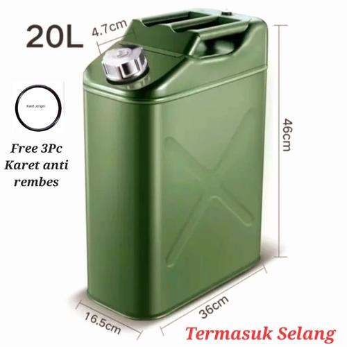 Jual jerigen 10l jerry can 10 liter besi tempat genset bbm bensin solar ...