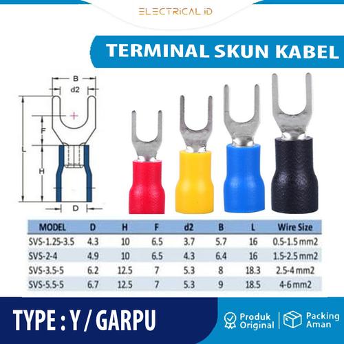 Jual Skun Garpu Kabel Y Berkualitas Semua ukuran - 0.25 - 1.5mm - Kota Tangerang - Electrical id ...