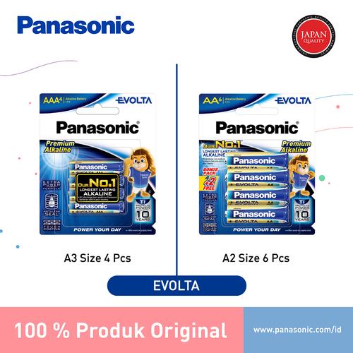 Promo Panasonic Baterai Evolta Alkaline AA (A2) | AAA (A3) Battery 4Pc - Evolta A3 4Pc - Jakarta ...