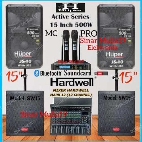 Jual Paket Sound System HUPER JS10 2Buah Sub BareTone SW15 Hardwell ...